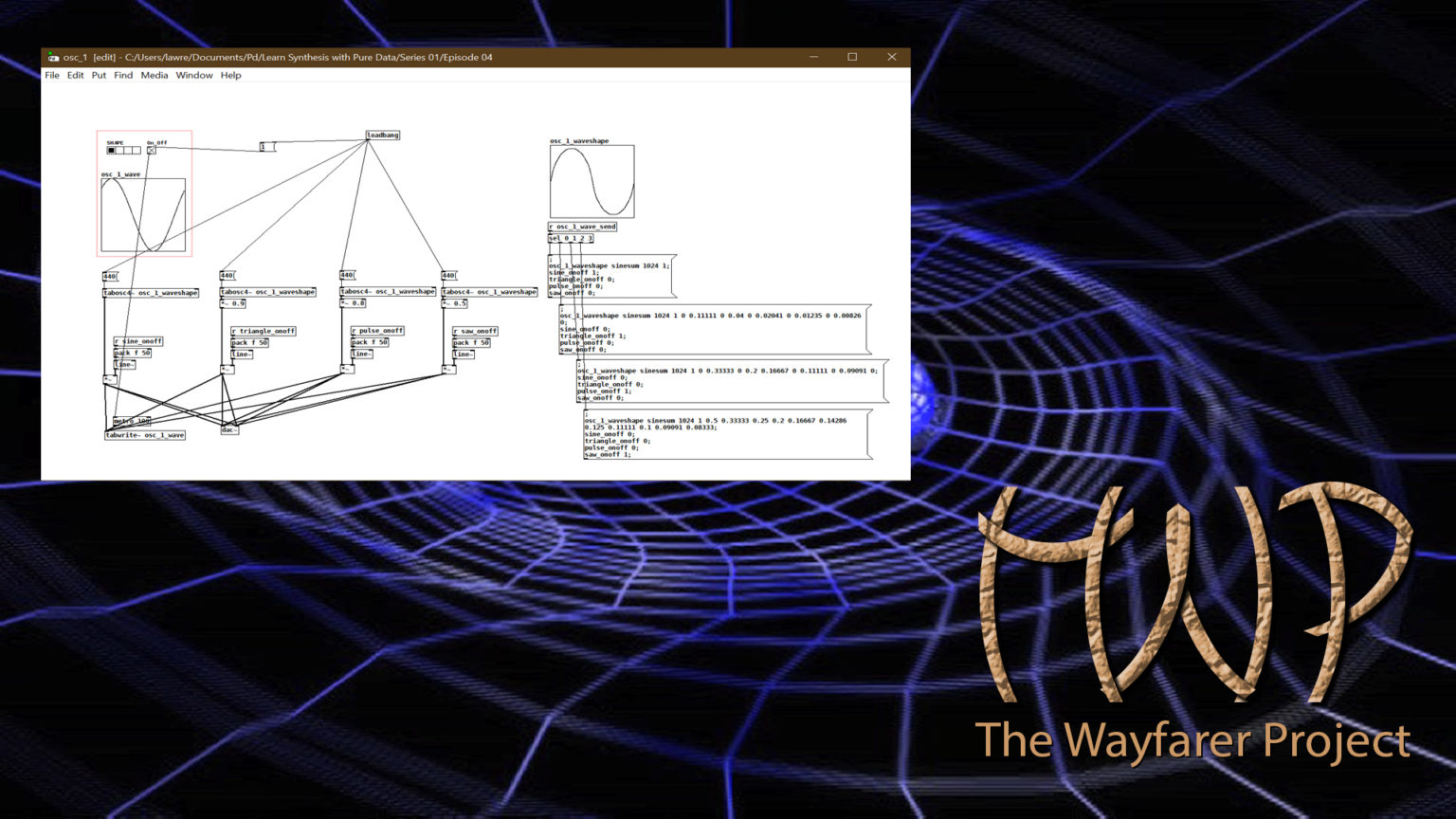 Learn Synthesis with Pure Data S01E04 – Making the 4 Basic Wave Shapes ...